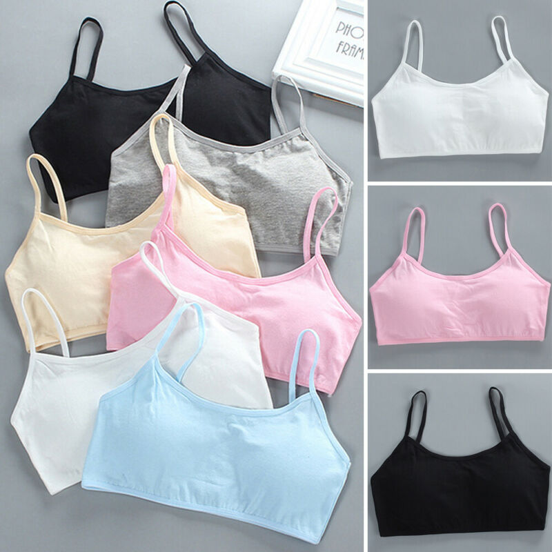 Reggiseno Intimo Solido Bambina Sport Traspirante Allenamento Cotone Pubertà Adolescenza
